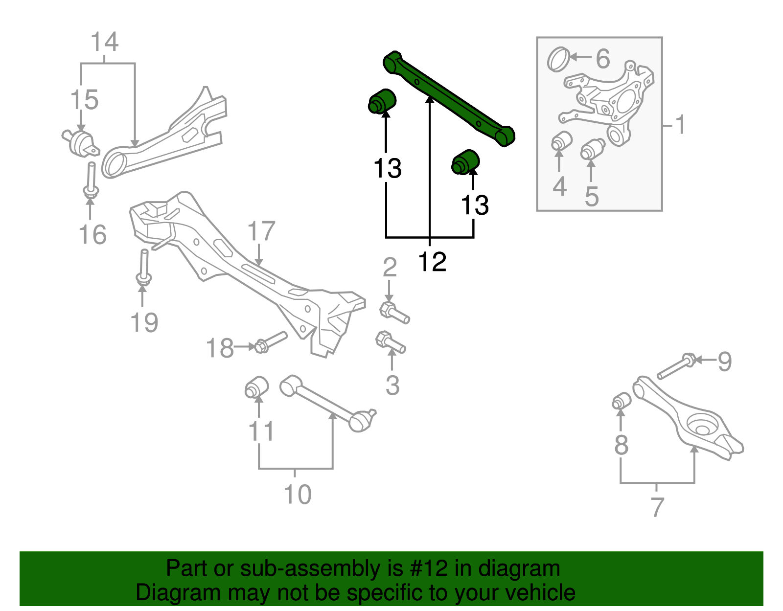 2007-2012 Hyundai Elantra Rear Lateral Arm 55100-2G000 | Retail ...