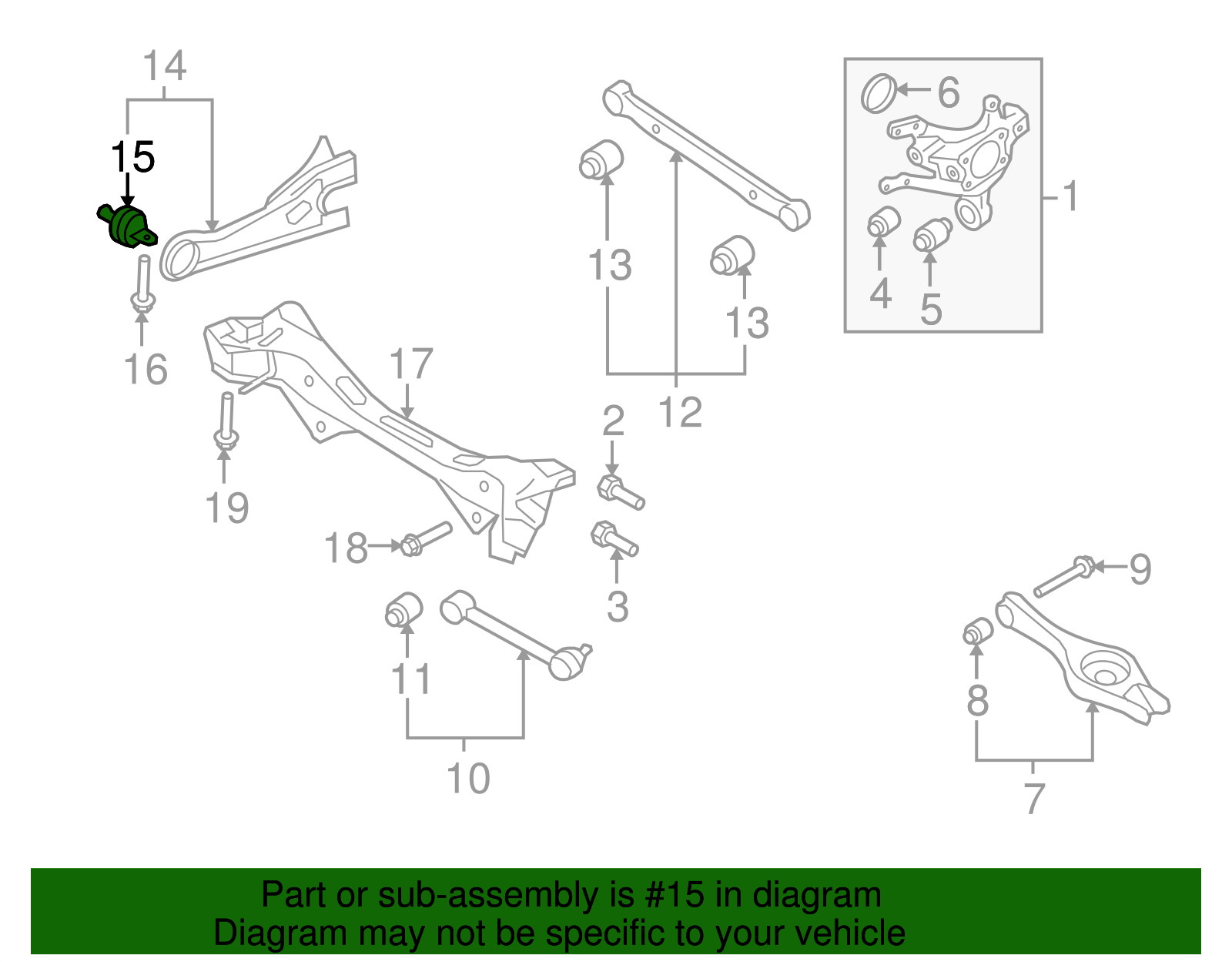 2007-2012 Hyundai Elantra Trailing Arm Bushing 55543-2H000 | OEM Parts ...