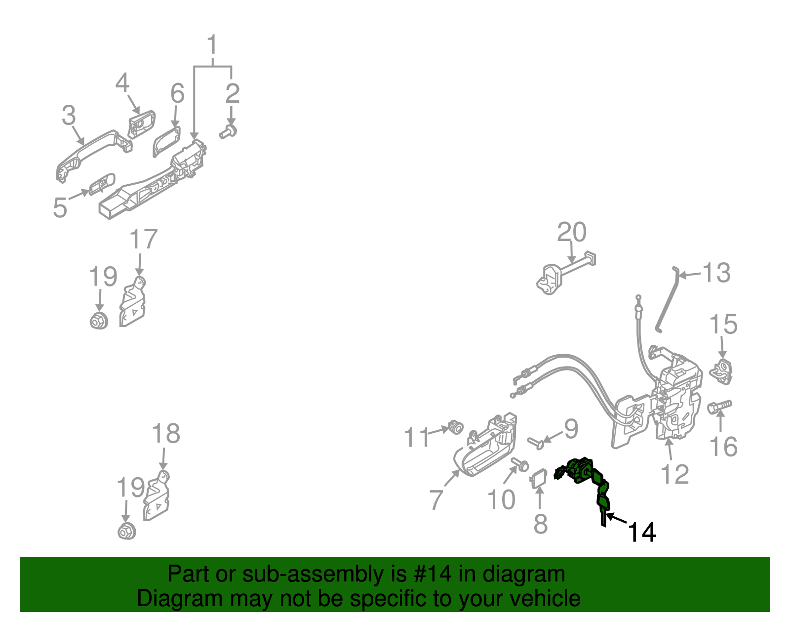 2003-2007 Nissan Murano Lock Cylinder H0601-CA00A | Nissan Parts Central
