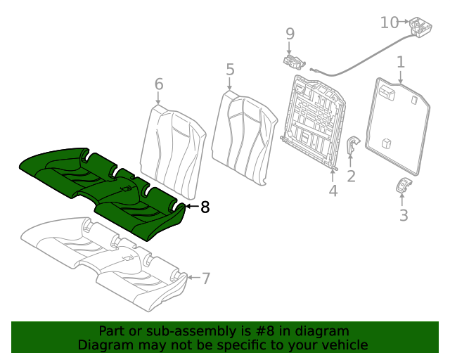 Genuine BMW 52-20-7-948-907 | Cushion Cover | FREE Shipping on Most ...