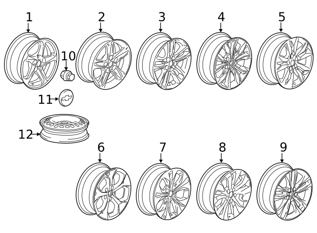 84898709 - F Wheel - 2019-2023 Chevrolet Malibu | Capitol Chevy Parts