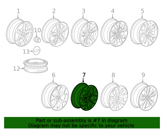 2016-2018 Chevrolet Malibu 18x8.5-Inch-Inch Aluminum Wheel 22969724 GM ...