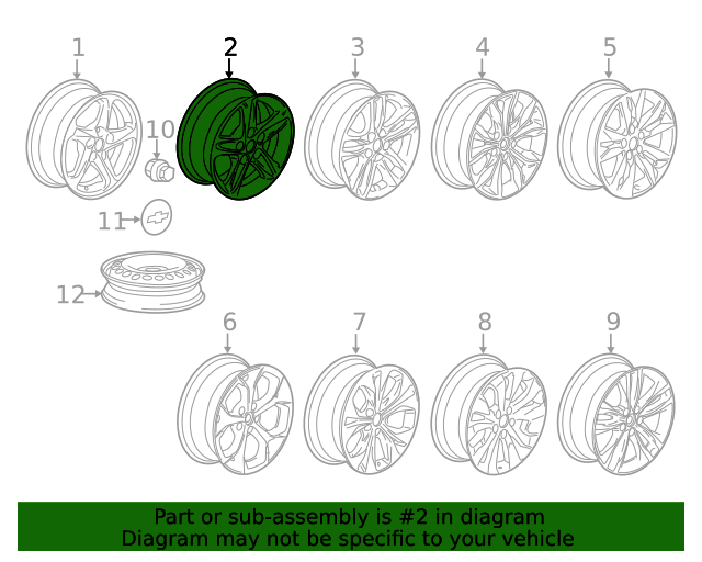 2019-2024 Chevrolet Malibu Wheel, Alloy 84711517 GM | GMPartsDirect.com