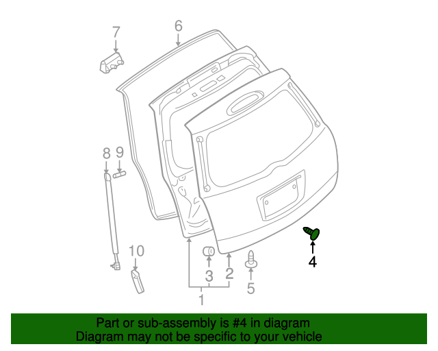 2004-2009 Nissan Quest Outer Panel Grommet 01281-00413 | TascaParts.com