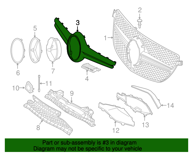 292-888-02-23-64 - Protective Grille 2016-2019 Mercedes-Benz | Mercedes ...