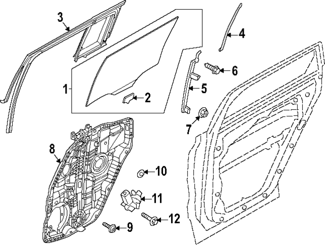 Genuine Window Channel for 2024 Hyundai Santa Fe | Part# 83530-R6000 ...