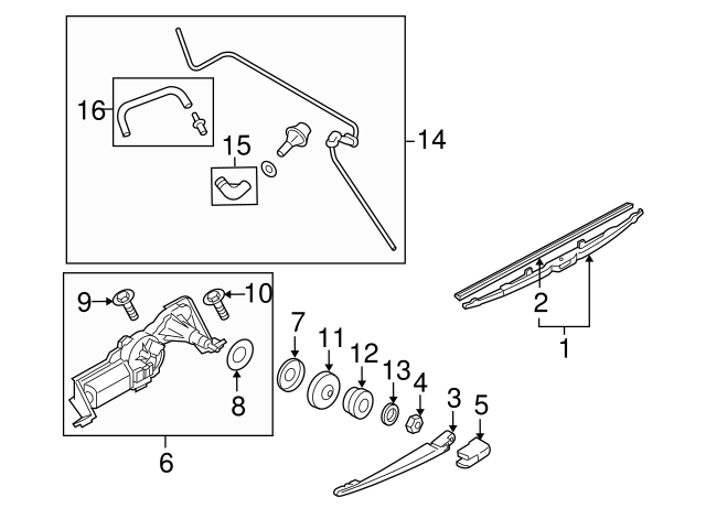 2006-2008 Subaru Forester Wiper Motor Assembly 86510SA160 | Subaru ...