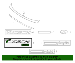 2022-2023 Hyundai Tucson Hatch Emblem 86310-P0000 | OEM Parts Online