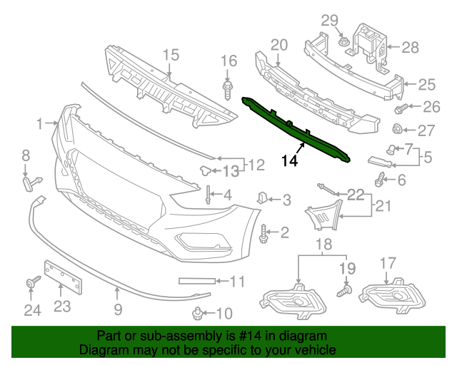 86561-J0000 - Grille 2018-2022 Hyundai Accent | AutoNationParts.com