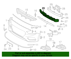 86520-J0000 - Bumper Impact Absorber 2018-2022 Hyundai Accent ...