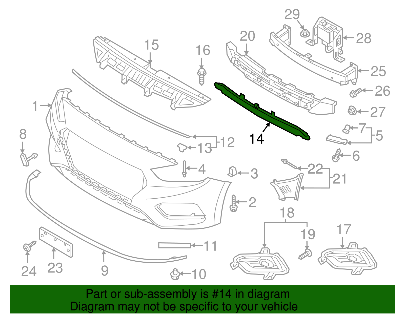 86561-J0000 - Lower Grille | World OEM Parts Hyundai
