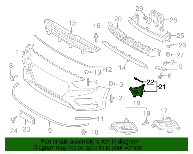 2018-2022 Hyundai Accent Duct 86574-J0000 | OEM Parts Online