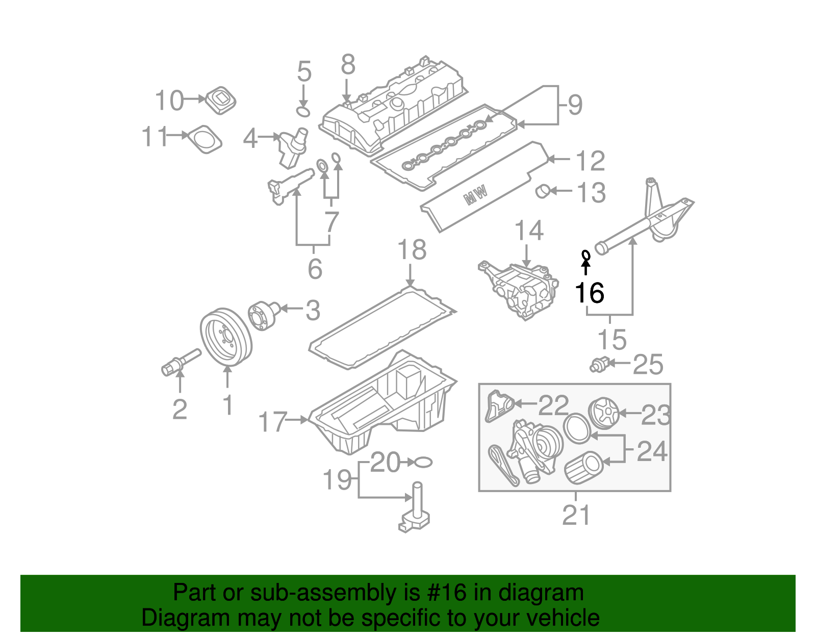 11417527092 - 2006-2021 BMW Engine Oil Pump Pickup Tube Gasket (11-41-7 ...