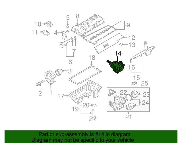 11417545939 - 2006-2013 BMW Oil Pump (11-41-7-545-939) | BMW of South ...