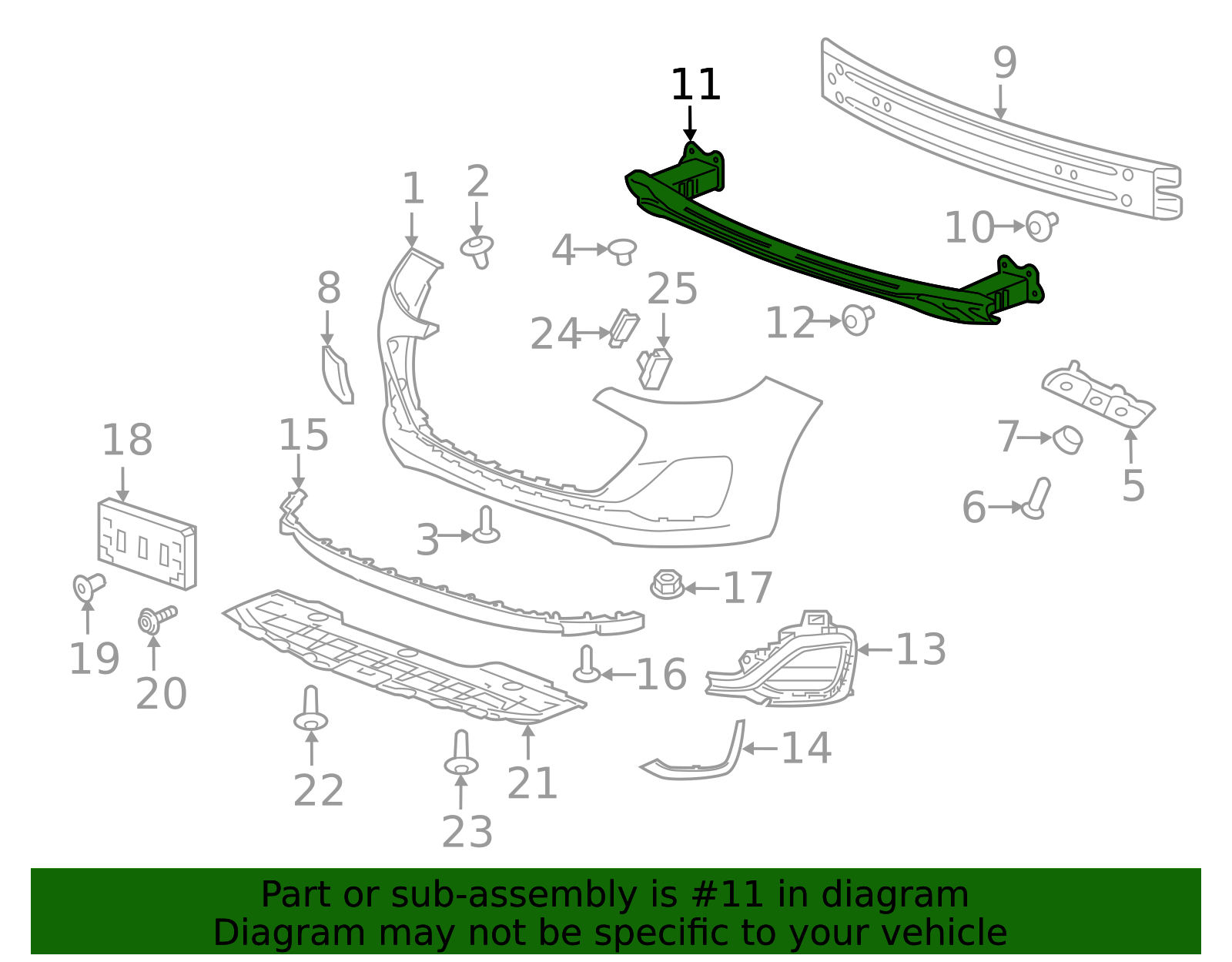2016-2022 Chevrolet Spark Front Bumper Lower Impact Bar 42421378 | Auto ...
