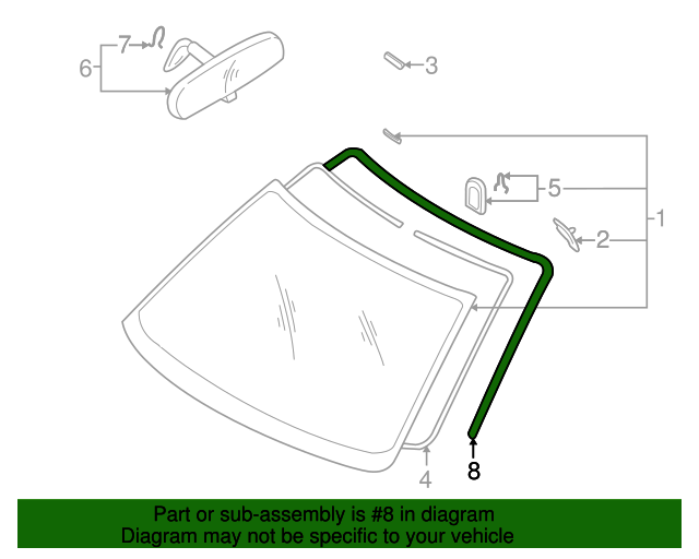 2002-2007 Subaru Impreza Reveal Molding 65058FE010 | TascaParts.com