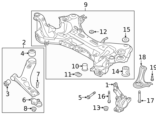 2017-2022 Kia Sportage Lower Control Arm Rear Bushing 54584-D3000 ...