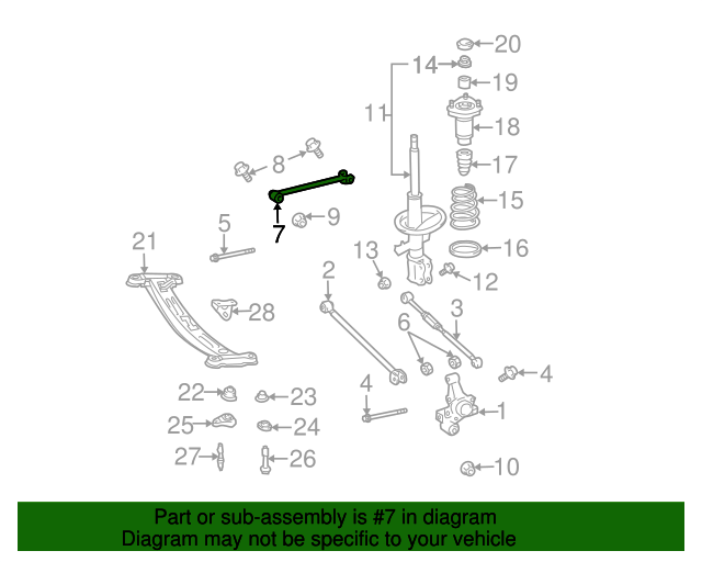 48780-48020 - Strut Rod - 2001-2008 Toyota | OEM Genuine Toyota Parts
