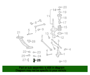 2000-2015 Toyota Suspension Cross-Member Bolt 90080-11721 | Toyota ...