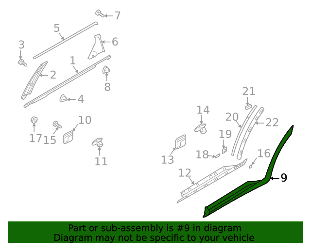 87734-R5300 - Body Side Molding 2021-2023 Kia Sorento | Kia.Parts Store