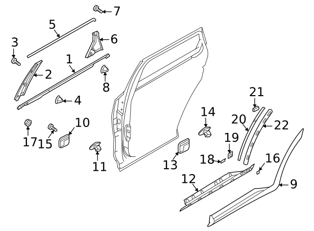 83860-R5010 - Frame Molding - 2021-2023 Kia Sorento | Kia Auto Parts