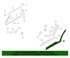 2021-2023 Kia Sorento | Body Side Molding | 87734-R5300 | Kia Auto Parts