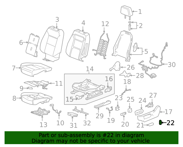 2011-2024 GM Jet Black Front Seat Recliner Knob 13274112 GM ...