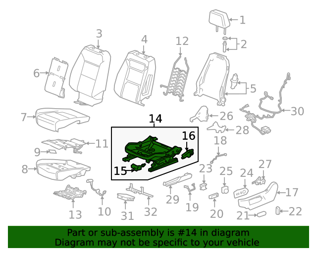 13525331 - Driver Seat Cushion Frame 2019-2023 GM | AutoNation Parts