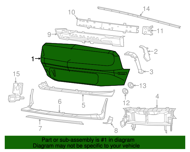 2015-2023 Dodge Challenger Fascia 68258730ab | TascaParts.com