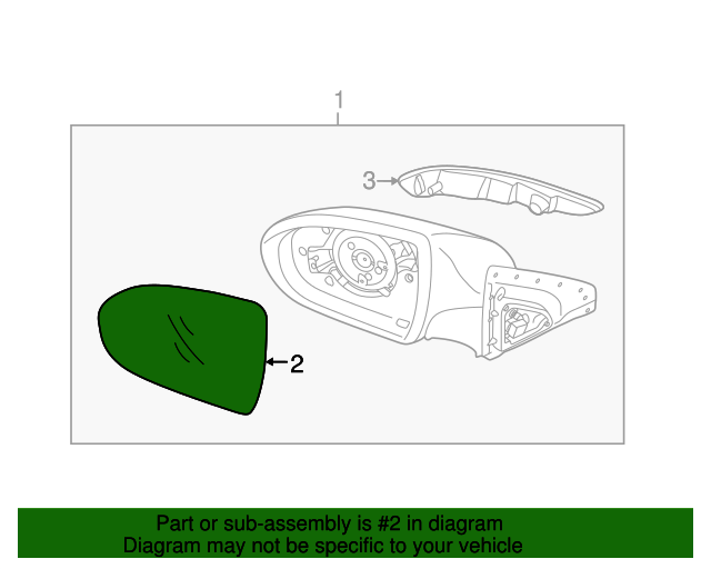 87611-3W400 - Mirror Glass 2011-2016 Kia Sportage | Kia.Parts Store