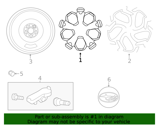 2021 Subaru Crosstrek Wheel, Alloy 28111FL310 | TascaParts.com