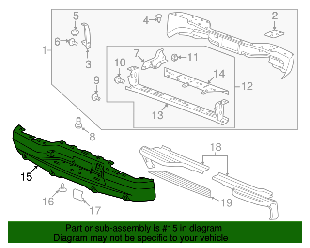 2002-2013 GM Rear Bumper Cover 88937198 GM | GMPartsDirect.com