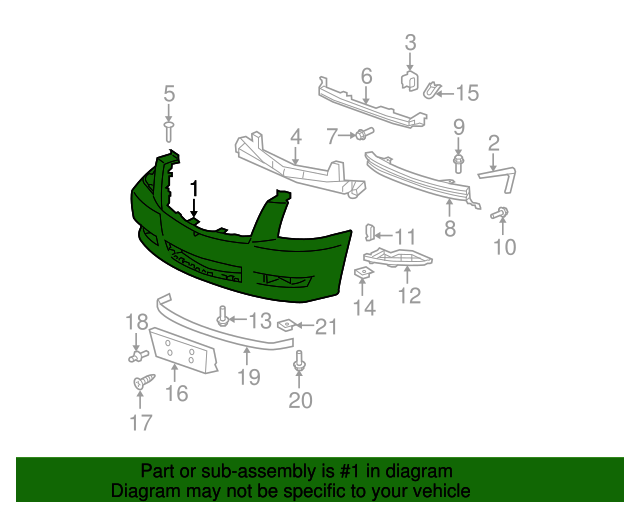 2008-2014 Cadillac Front Bumper Cover 25975452 GM | GMPartsDirect.com