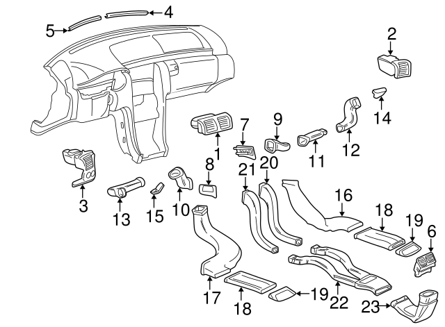 1996-2003 Mercedes-Benz HVAC Duct Adapter 210-830-03-66 ...