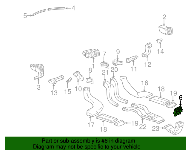 210-830-02-54-7132 - Vent Grille 1996-1999 Mercedes-Benz | Mercedes ...