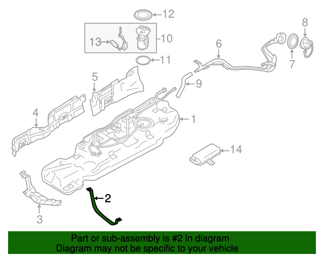 2011-2017 Nissan Quest Tank Strap 17408-1JA0A | QuirkParts