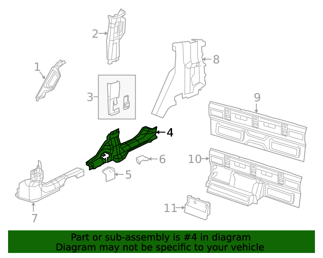 2018-2021 Jeep Rear Sill Plate - Passenger Side (RH) 6DD58TX7AD ...