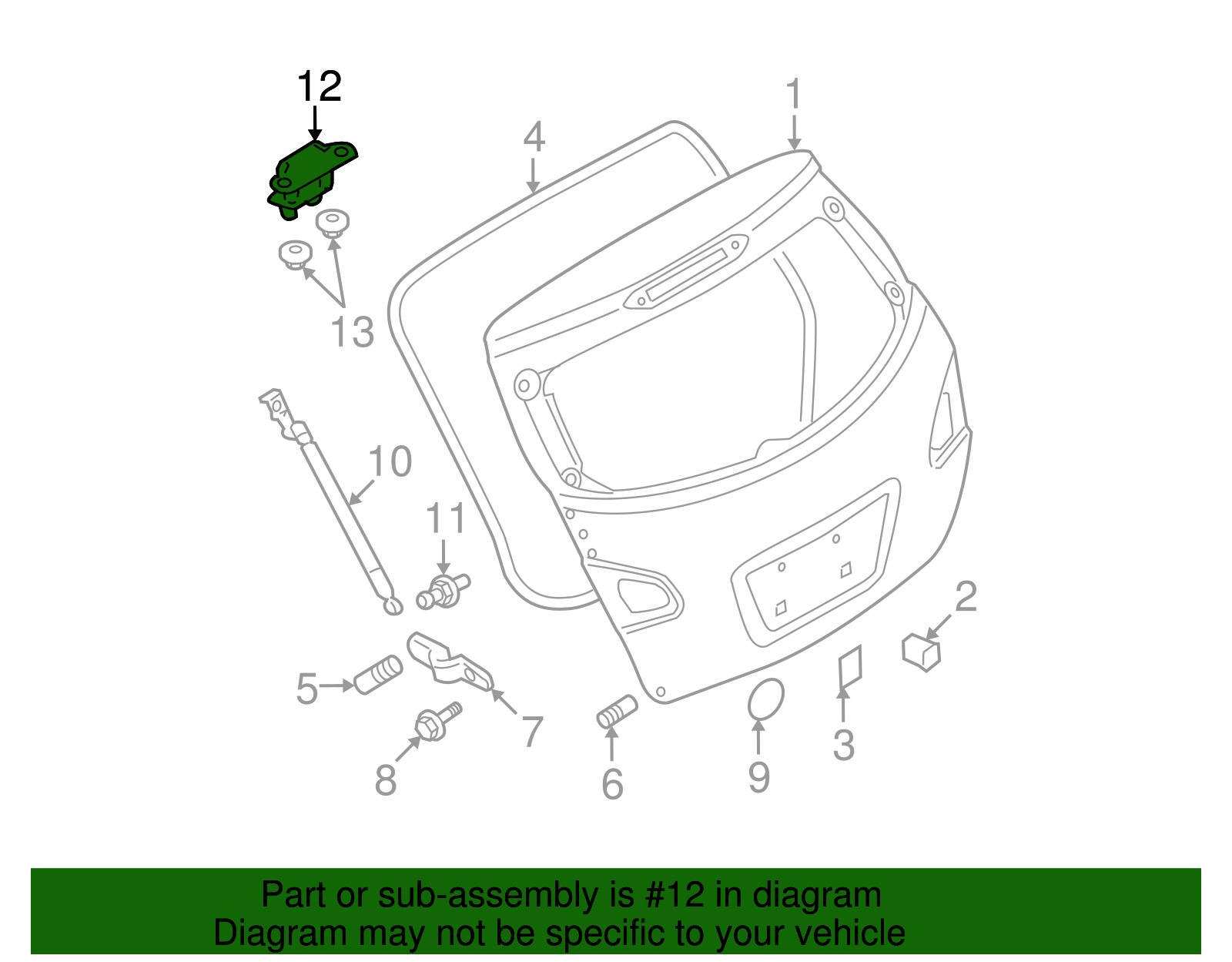2008-2015 Nissan Hinge 90400-JM00A | My Nissan Part