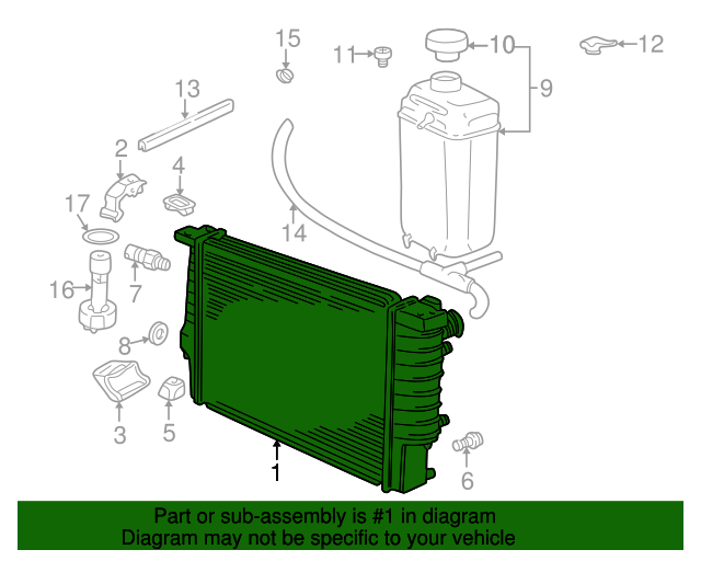 17111702969 - 1995-1998 BMW Radiator (17-11-1-702-969) | BMW of South ...