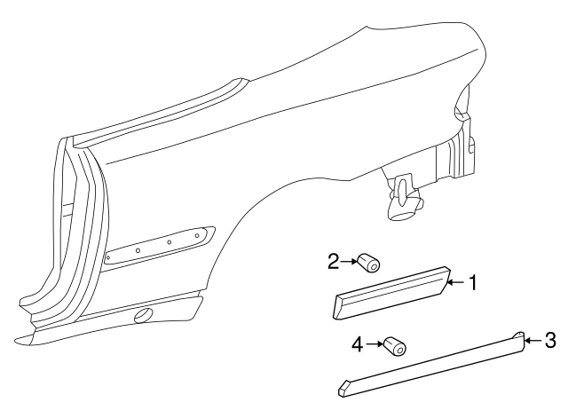 208-690-09-62 - Lower Molding 1998-1999 Mercedes-Benz | Mercedes-Benz ...