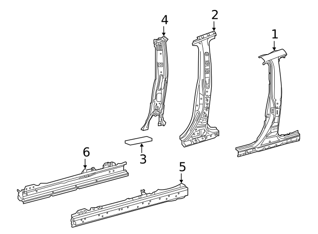 61312-0R070 - Body B-Pillar and Rocker Panel 2019-2022 Toyota ...