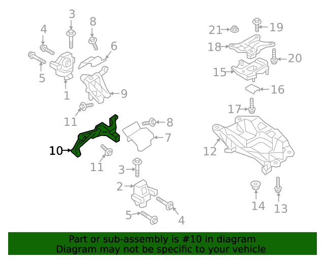 4M0-199-307-AE - Engine Mount Support Bracket 2017-2019 Audi Q7 ...