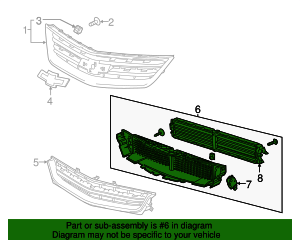 2014-2019 Chevrolet Impala Front Bumper Shutter 23487243 GM ...