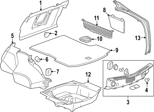 84040731 - Jet Black Rear End Trim Finish Panel 2016-2020 Cadillac CT6 ...