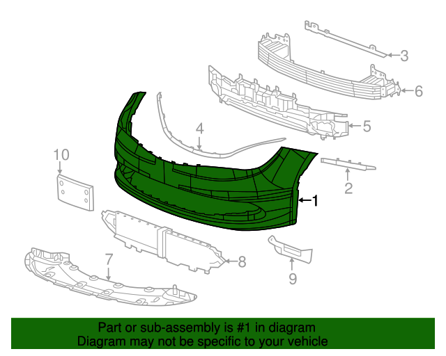 2017-2021 Chrysler Front Fascia 68312409AB | TascaParts.com