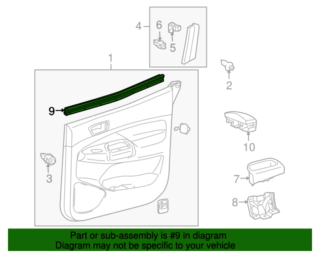 Belt Weather-Strip - 2005-2015 Toyota Tacoma (68174-04010) | Toyota of ...