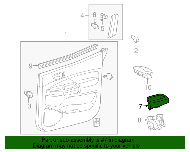 2009-2015 Toyota Tacoma Pull Handle 74653-04010-E1 | Discount Parts Monster