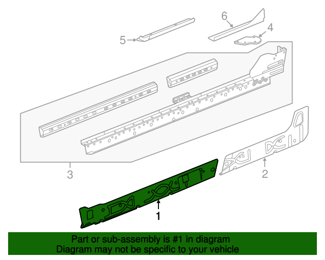 22770455 - Passenger Side Rocker Front Inner Panel 2000-2019 GM ...