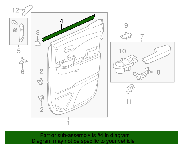 72875-T6Z-A01 - Belt Weather-Strip 2017-2023 Honda Ridgeline | Honda Parts Online