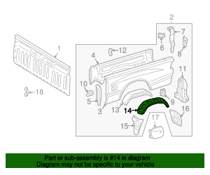 65636-0C040 - Wheel Housing Side Panel 2004-2006 Toyota Tundra ...